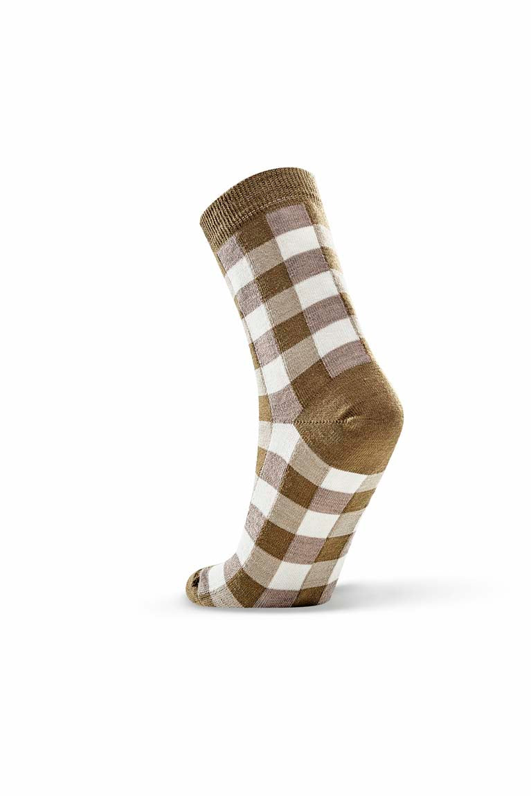 NORSEWEAR - Check Sock - Khaki